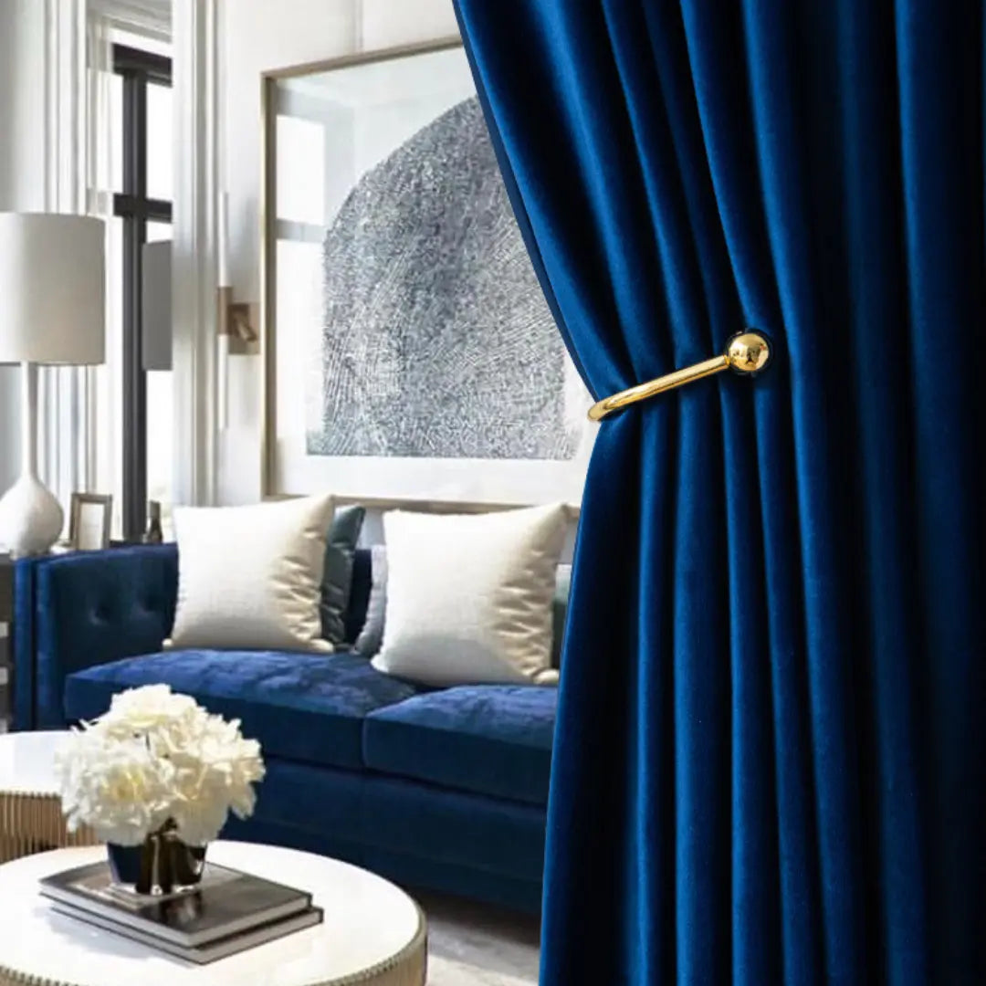 Cortina Blackout Azul em Veludo - 5m x 3,00 p/ Trilho - Étoile Royale